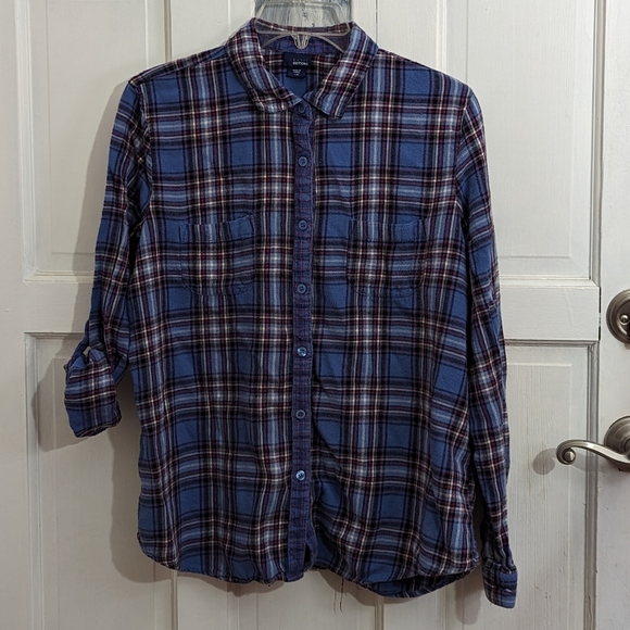Basic Editions | Tops | Basic Editions Blue Plaid Flannel | Poshmark